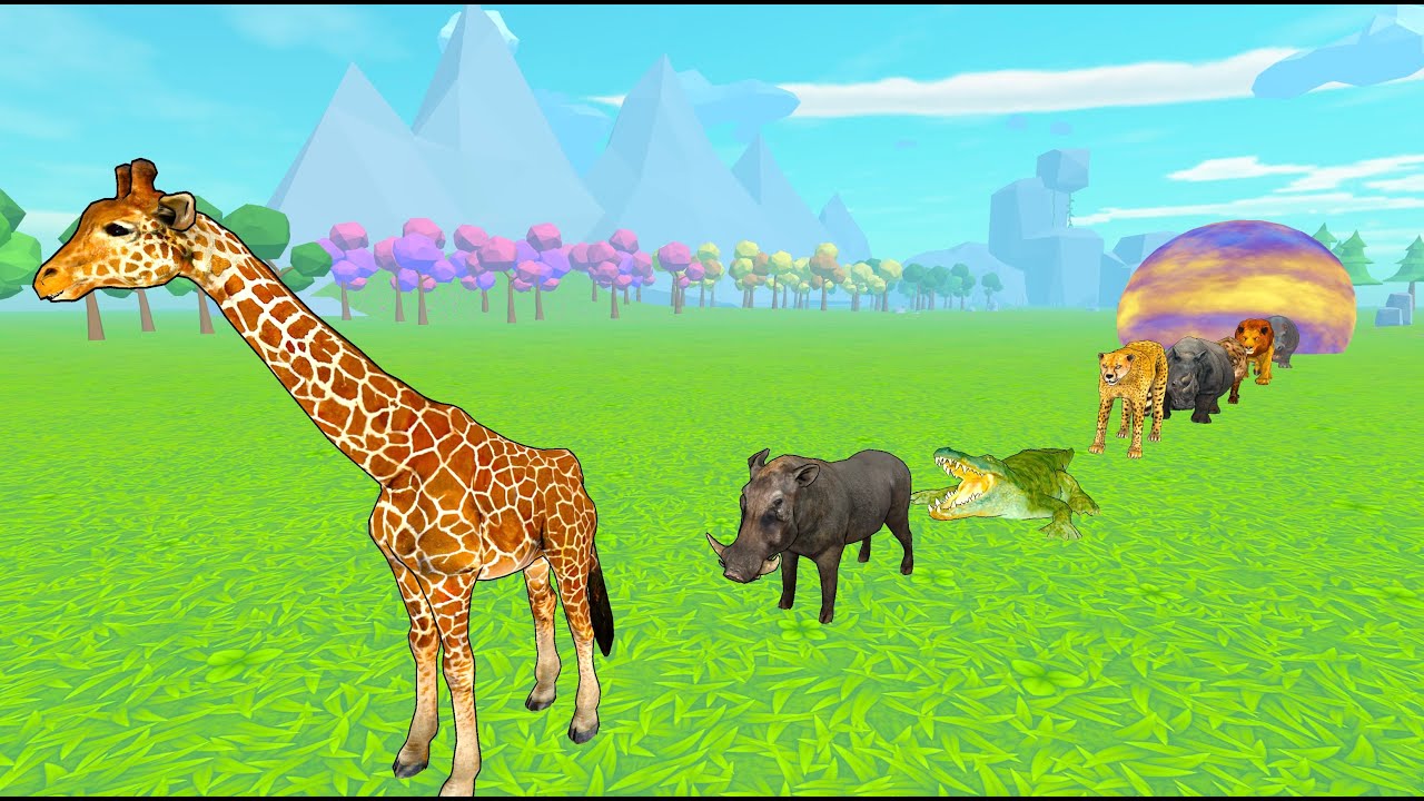 Long Walk Game with Gorilla Crocodile Lion Giraffe - 3d Animal Game ...
