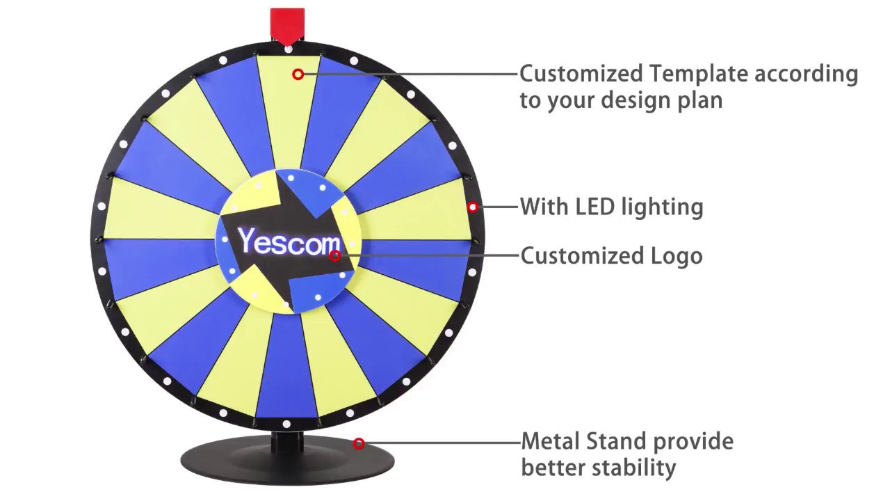 thelashop 24 in Customize Spin Prize Wheel w LED Chasing Light only for ...