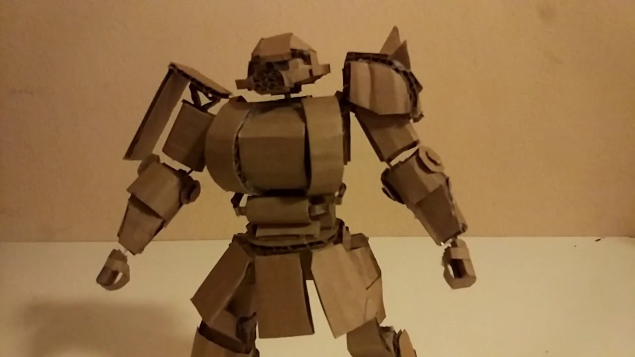 Make a Zaku action figure from cardboard. - YouTube