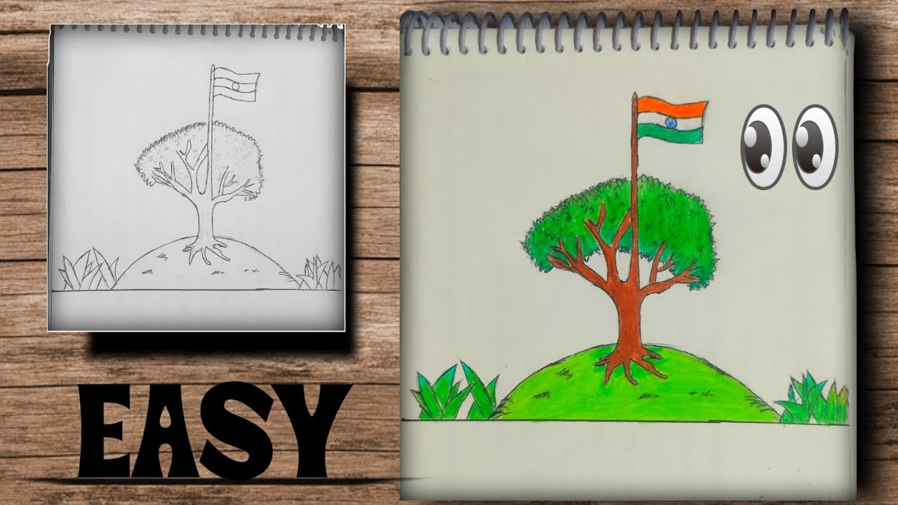 How to draw Indian Flag🇮🇳 | Tiranga | Easy Drawing | Independence day ...