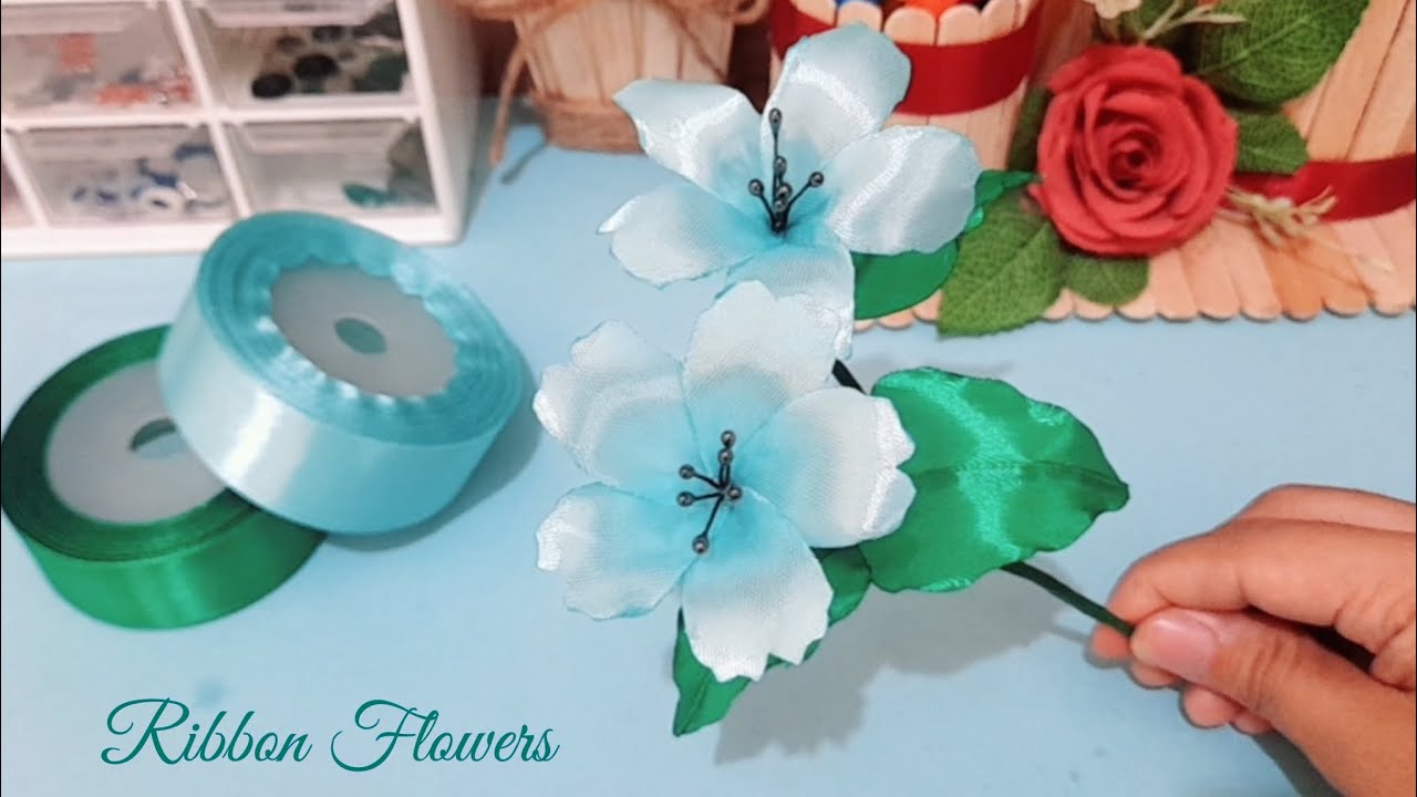 DIY | How To Make Satin Ribbon Flower Easy | Tutorial Bunga Pita Satin ...