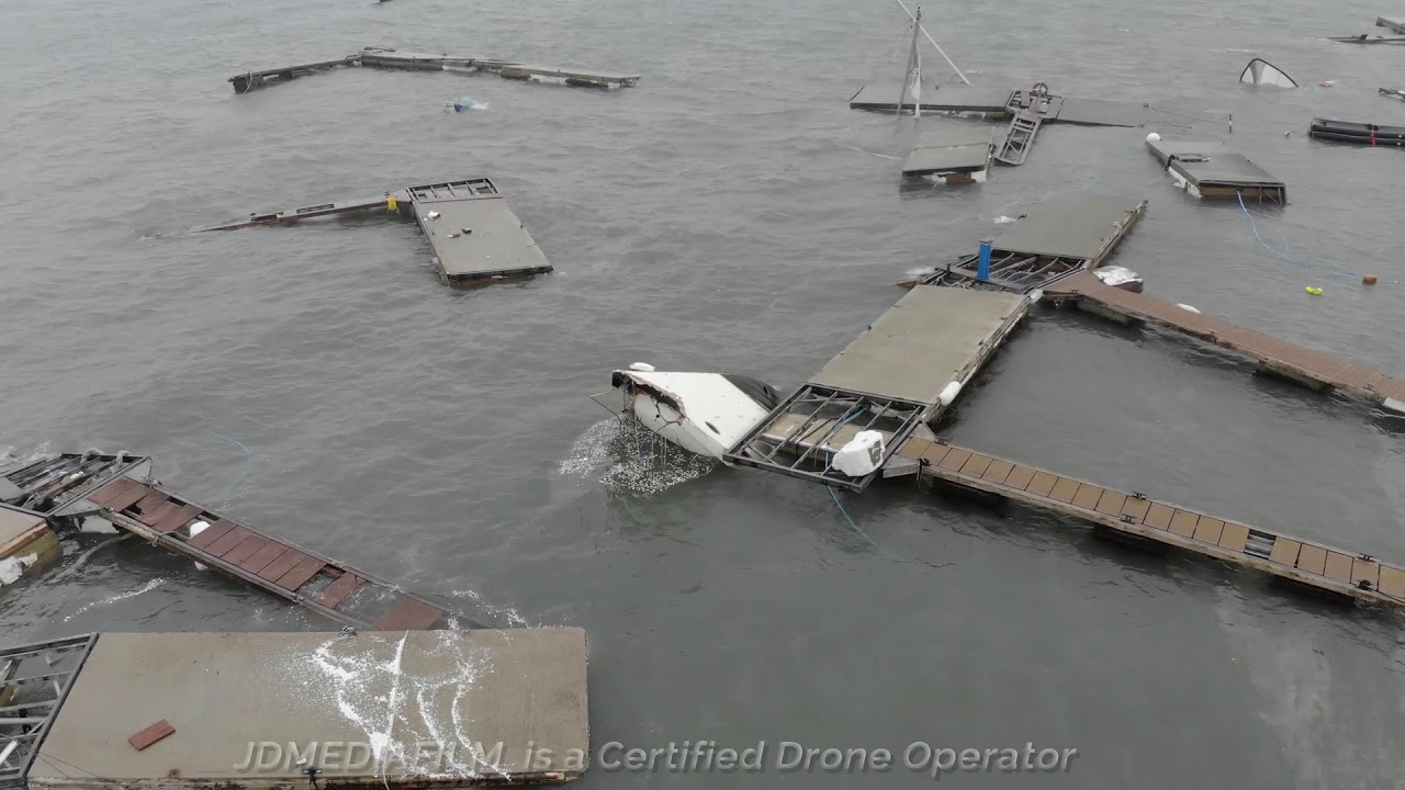 Drone Footage Captures Aftermath of Storm Emma Damage in Holyhead ...