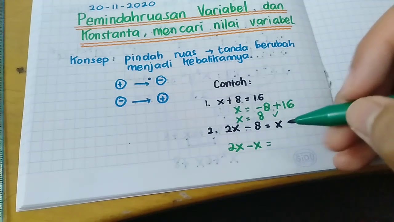 Video 2 Konsep pindah ruas- menentukan nilai variabel - YouTube