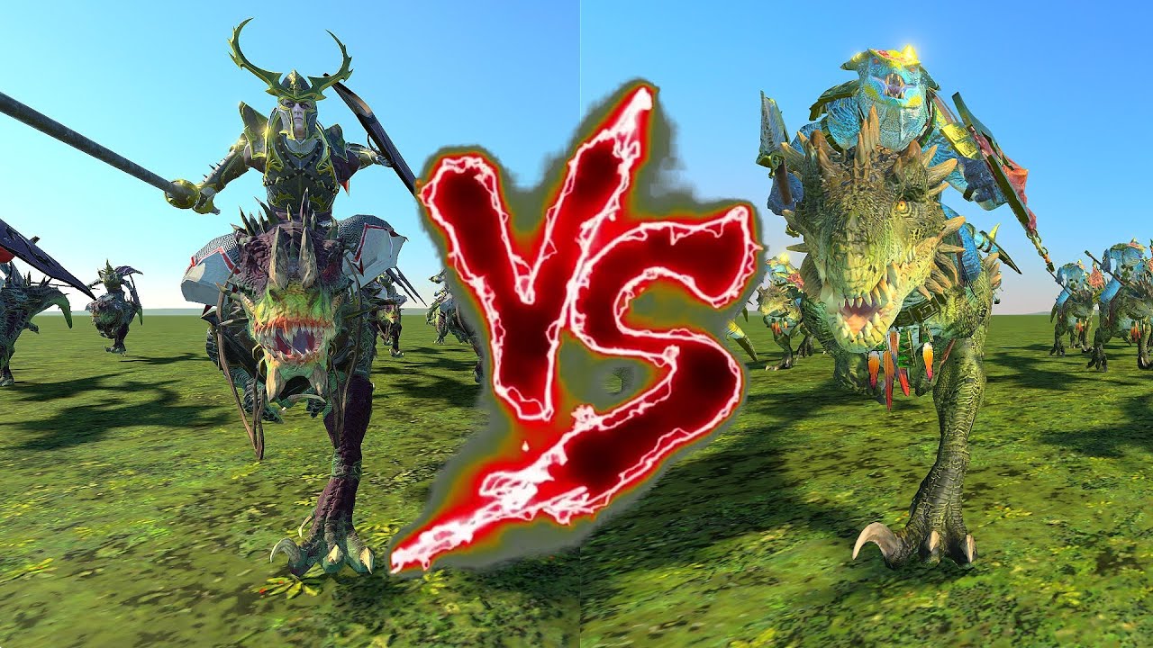 Cold One Knights VS Cold One Spear-Riders. Total War Warhammer 3 - YouTube