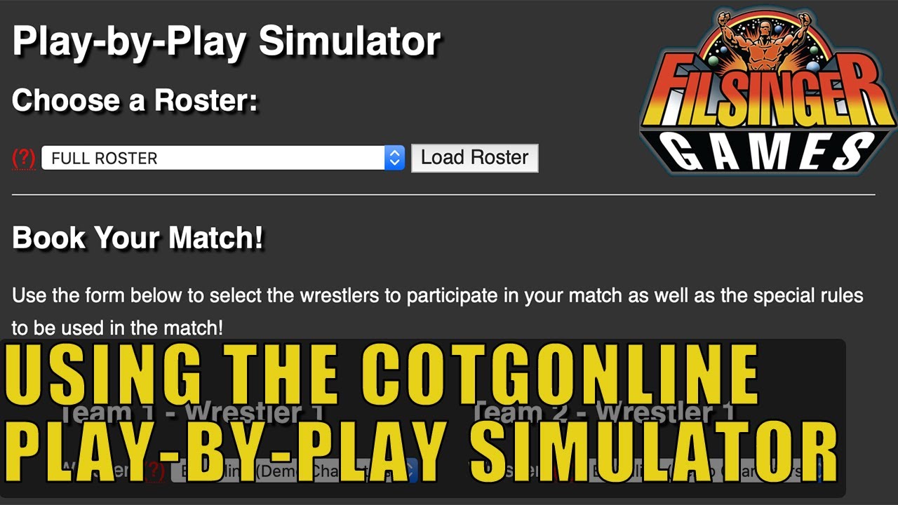 COTGOnline.com Play-By-Play Simulator HOW TO | Filsinger Games ...