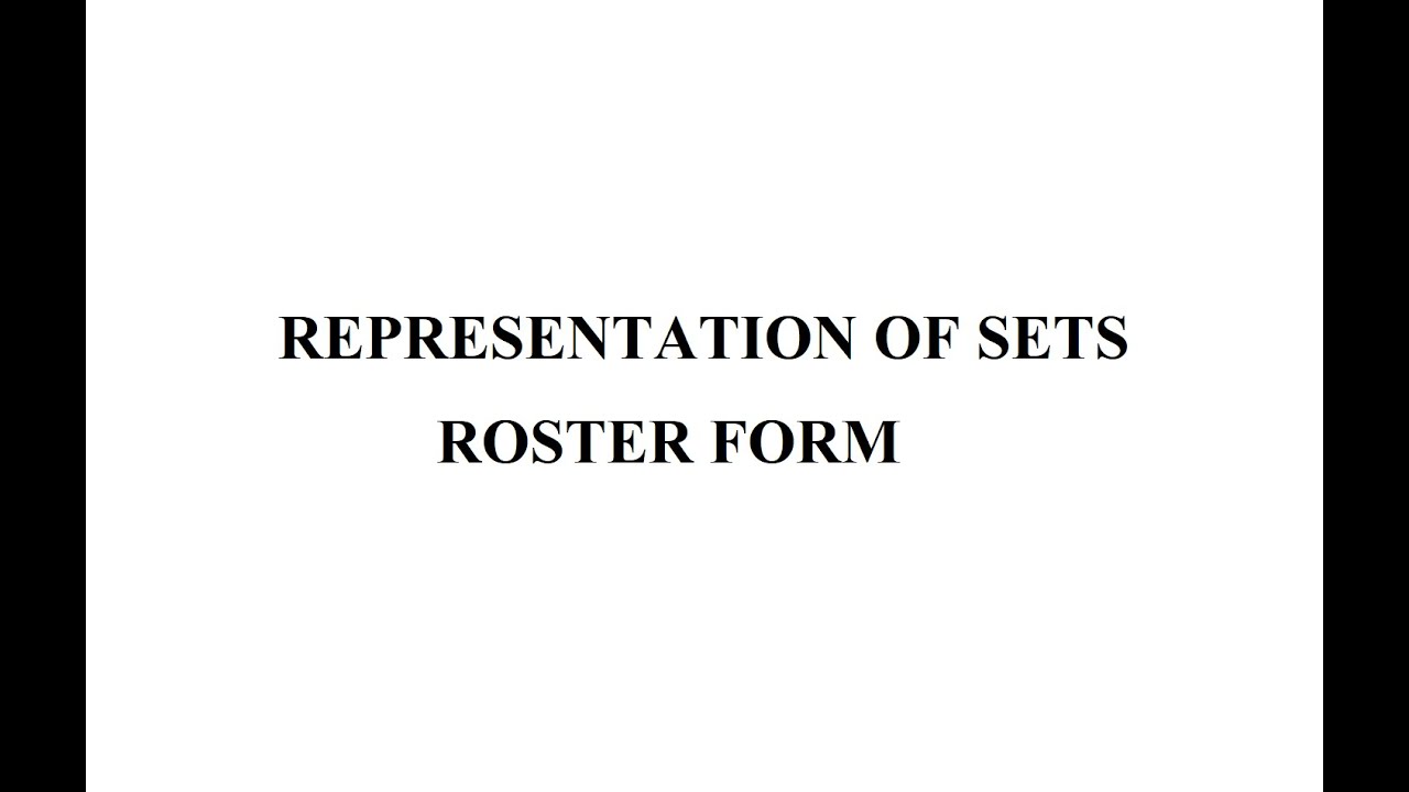 Representation of sets - Roster form - PART 2 - YouTube