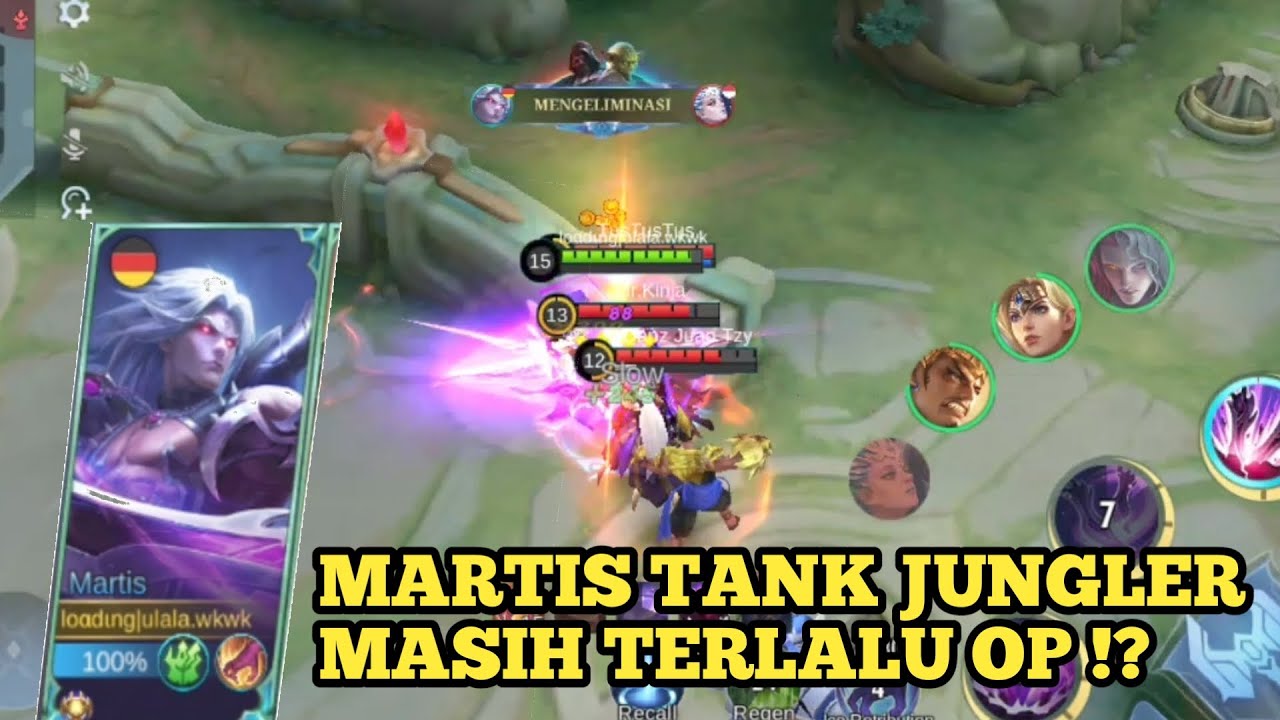 MARTIS TANK JUNGLER ACAK-ACAK LAND OF DOWN,BEST BUILD MARTIS SEASON 28‼ ...