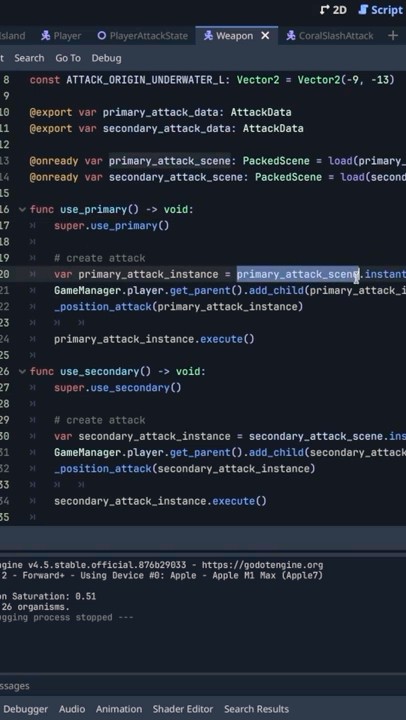 How I structure player attacks in my 2D RPG ⚔️ #gamedev #code #godot ...