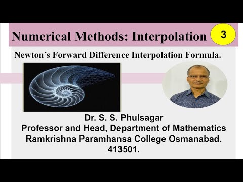 Numerical Methods: Interpolation: Newton’s Forward Difference ...