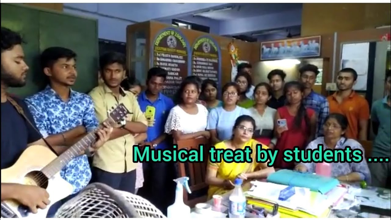Musical treat by the students in middle of a hectic day ...
