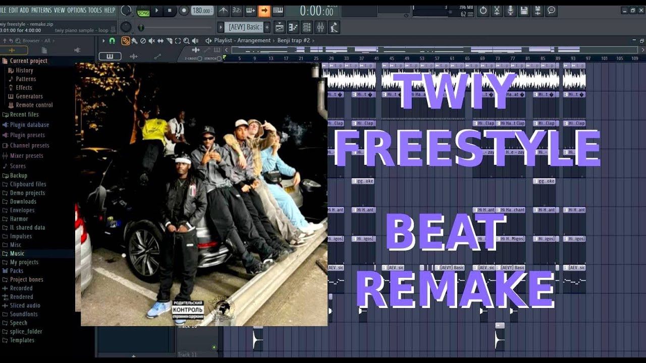 how 'TWIY Freestyle' by 5EB was made (w/ FREE FLP) (beat remake) - YouTube