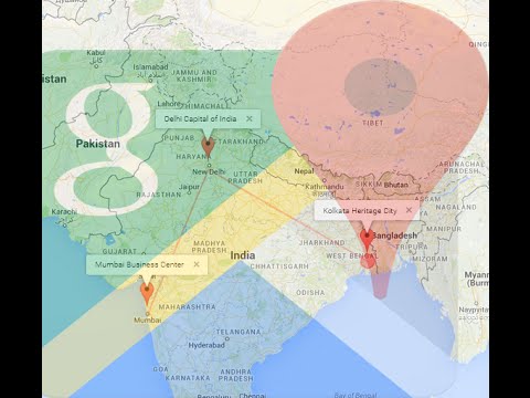 Adding shapes and markers in Google Map. - YouTube