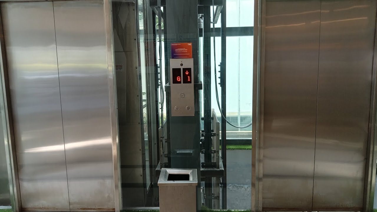 2 Scenic Thyssenkrupp elevators at Setia Tropika Welcome Centre, Johor, Malaysia - YouTube