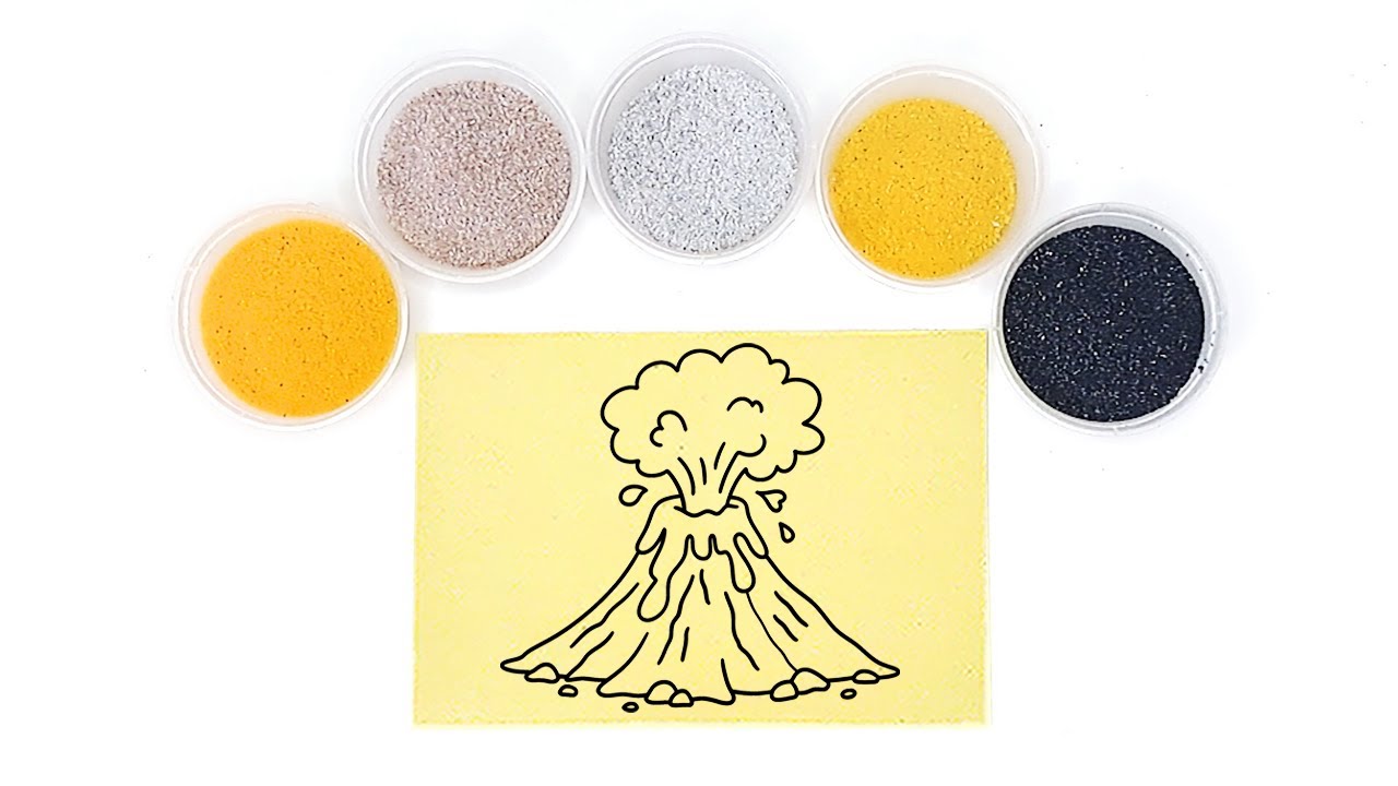 Mesmerizing Volcano Sand Art – Watch This Satisfying Coloring - YouTube