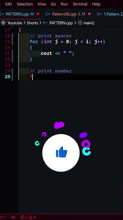 PATTERN-40||Number Pyramid pattern in C++ programming #shorts - YouTube