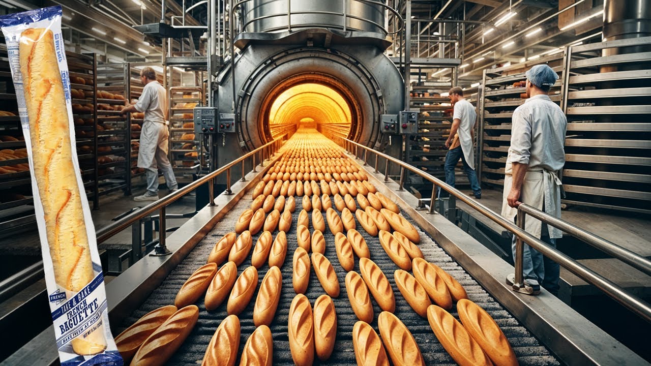 How Millions of French Baguettes are Made in a Factory | Bread Factory ...