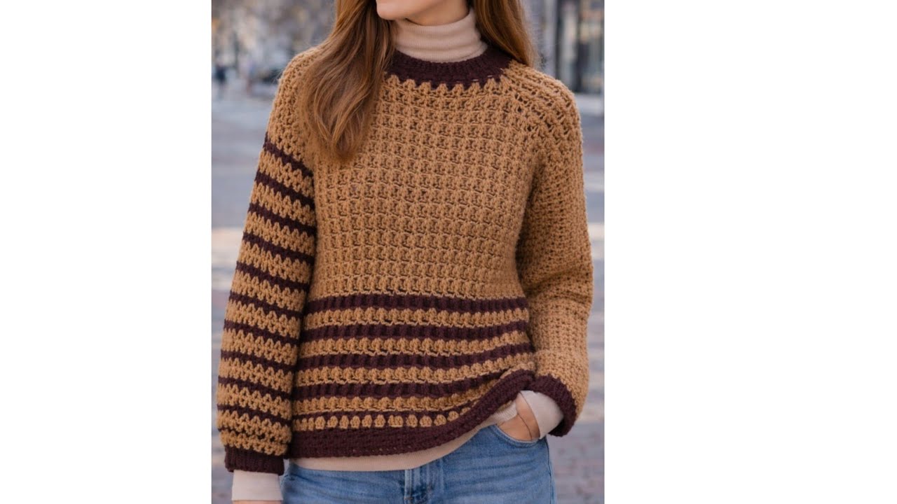 Pulover crosetat in lucru ,model usor ,in relief #crochettutorial# ...