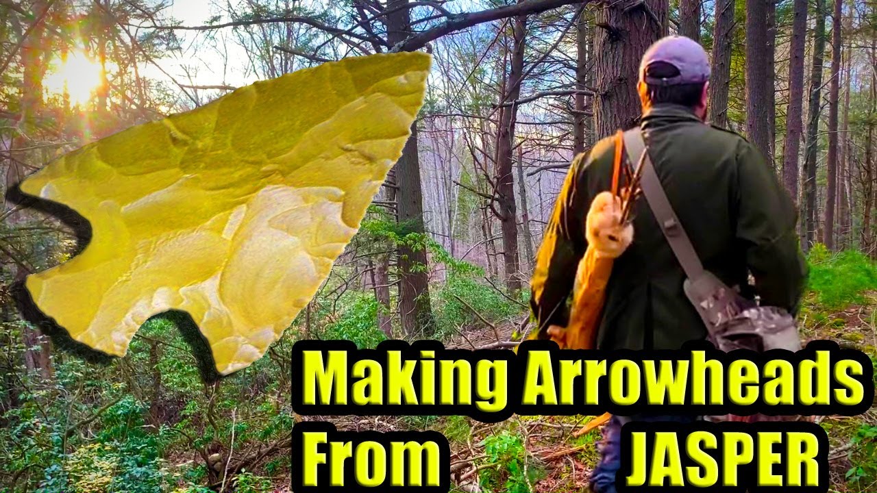 Making (Flint Knapping) Arrowheads from JASPER - YouTube
