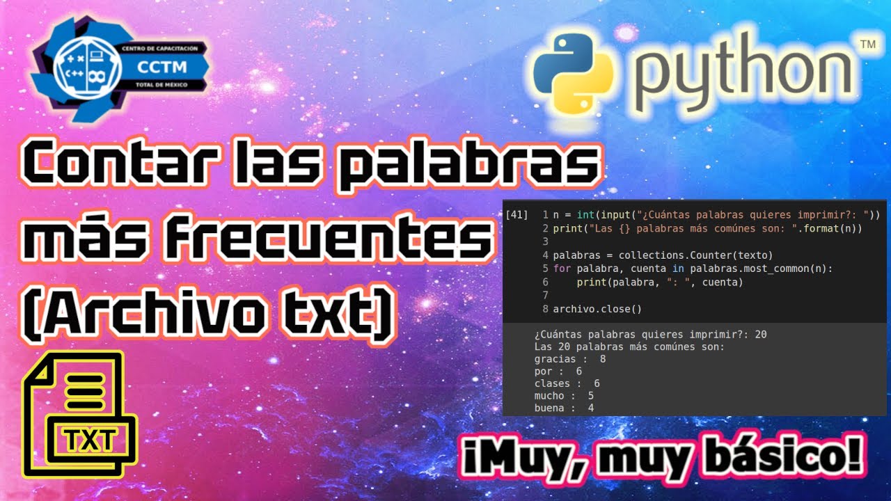 📋 + 🐍 ¿Cómo contar las palabras más frecuentes en un archivo txt ...
