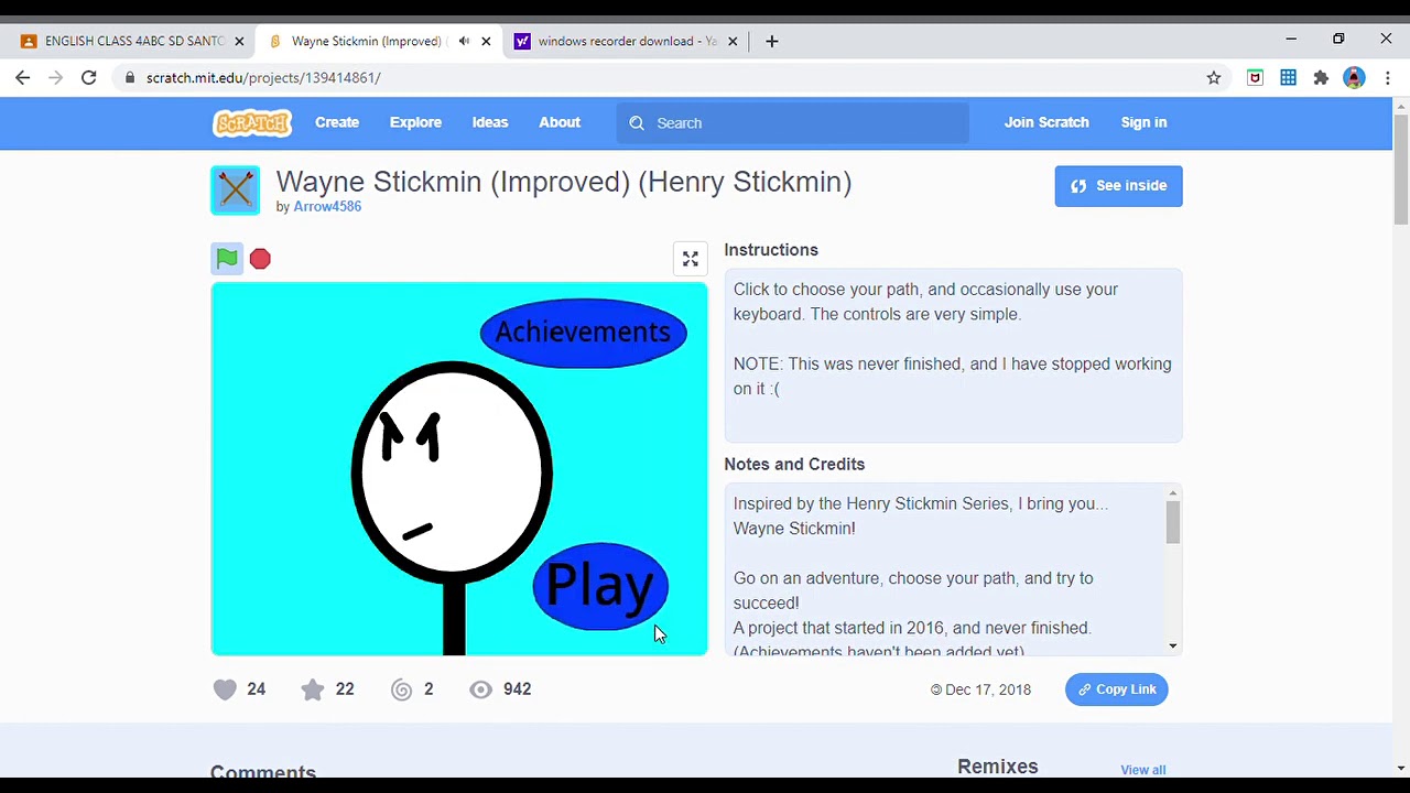 henry stickman fangames on scratch - YouTube