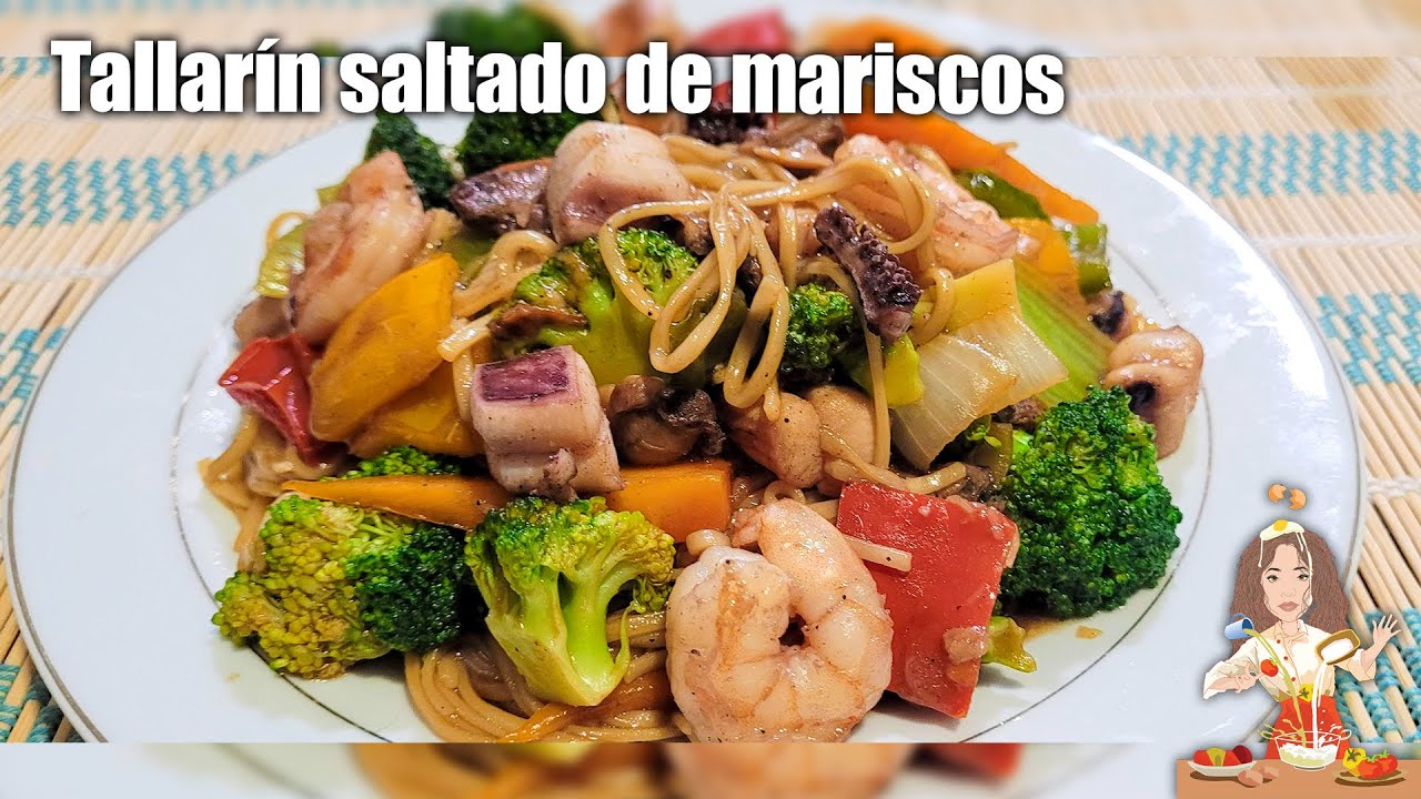 TALLARÍN SALTADO DE MARISCOS🍜‼️ - YouTube
