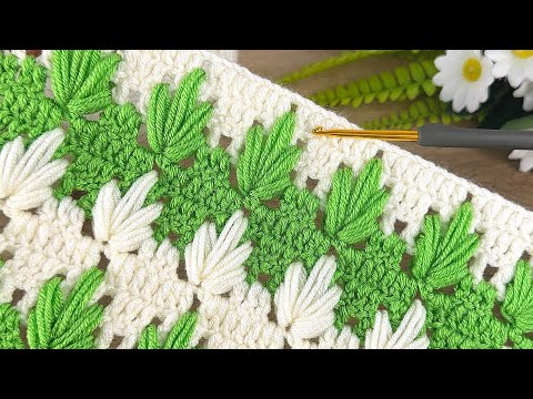 en sevdiğim tığ işi 😇 çınar yaprağı yelek lif battaniye modeli / crochet baby blanket