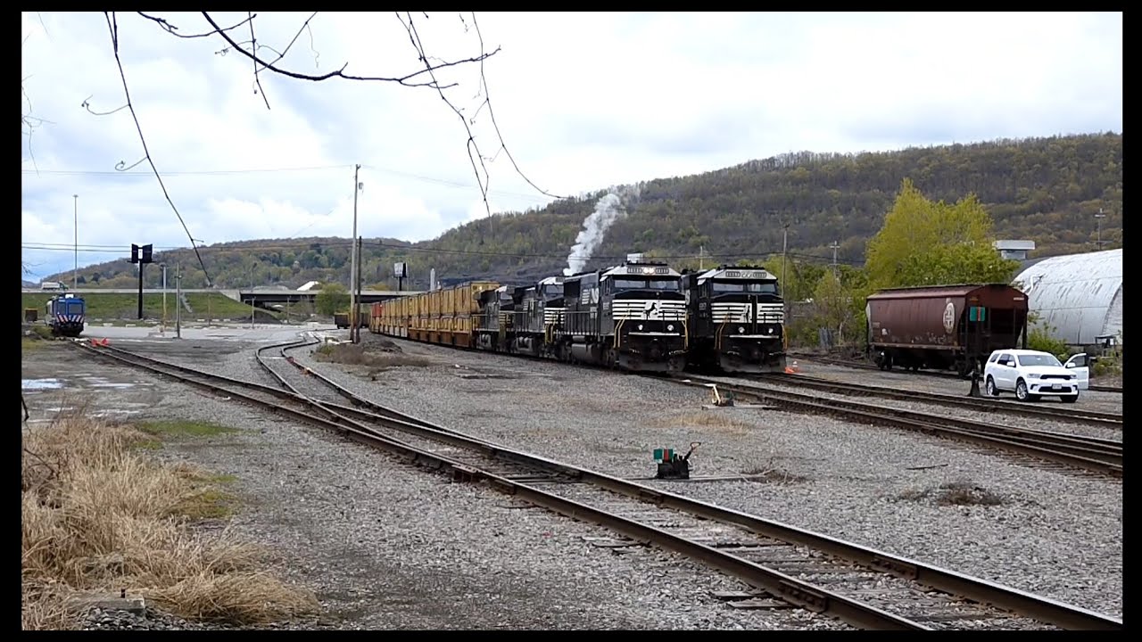 FRA Inspection Train Close-up!! + NS H01 Takes Over 11R & NYSW BH1 ...