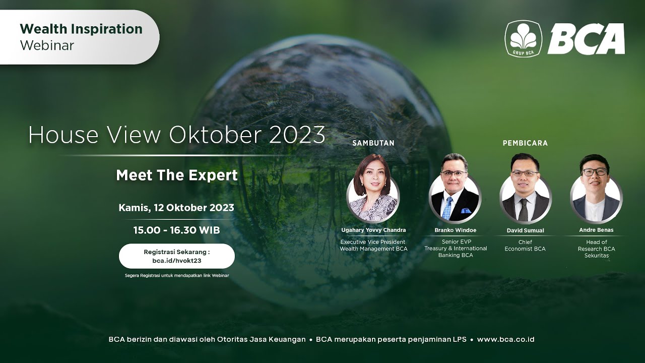 Wealth Inspiration Webinar BCA House View Oktober 2023 - YouTube