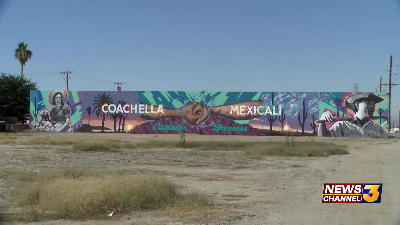 Coachella mural celebrates sister-city status with Mexicali - YouTube