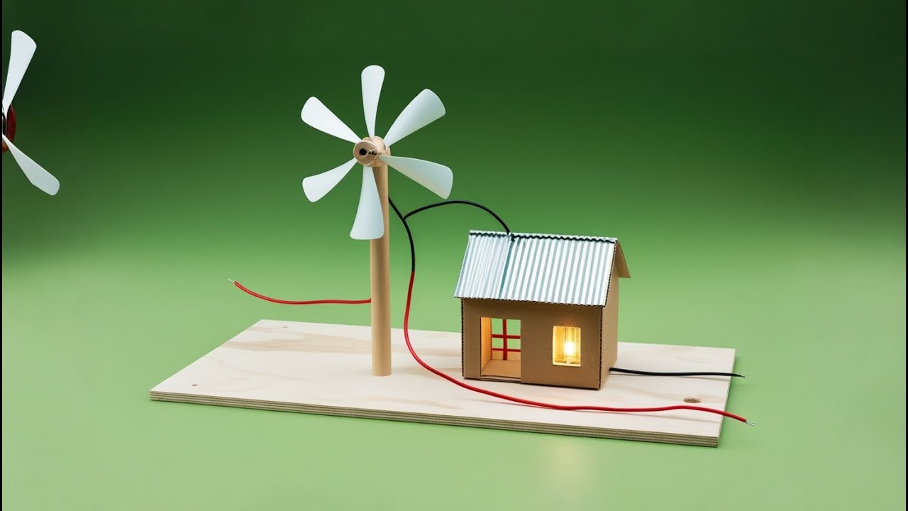 How to make a working model of a wind turbine from cardboard | DIY MINI ...