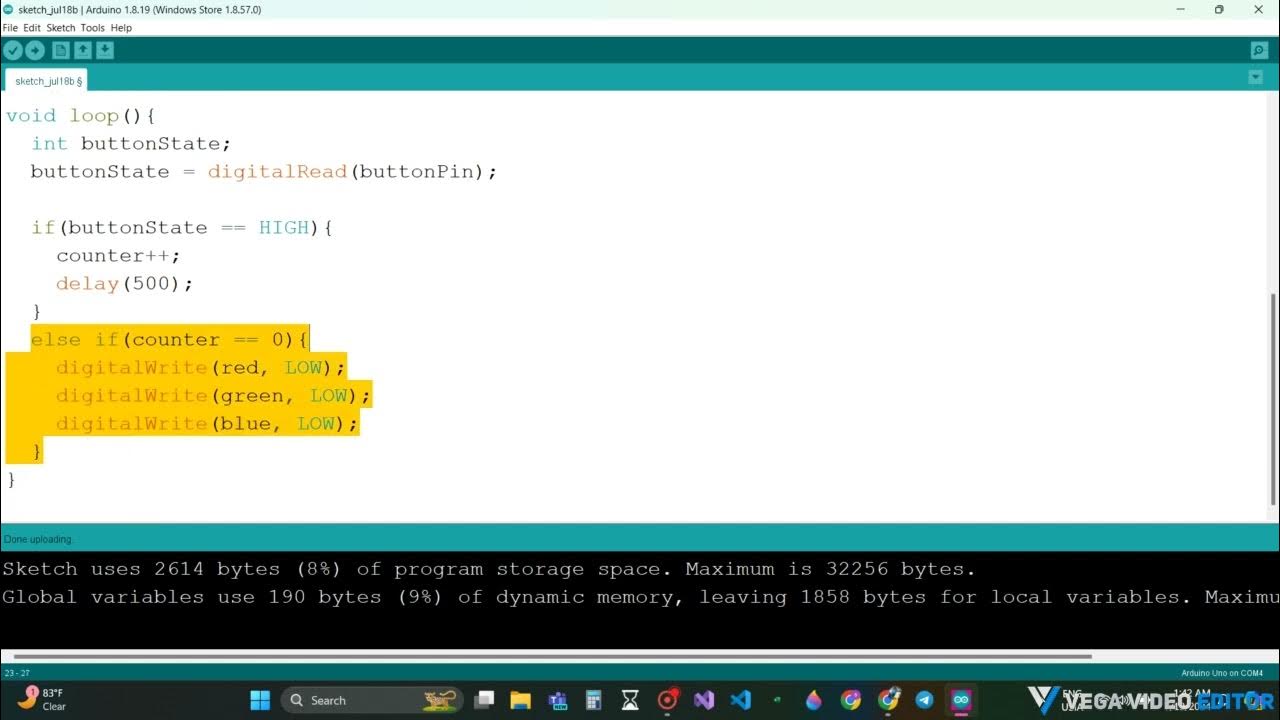 Arduino Project 45 Button Controlling Rgb Led Created By Trishanth Kumar Youtube
