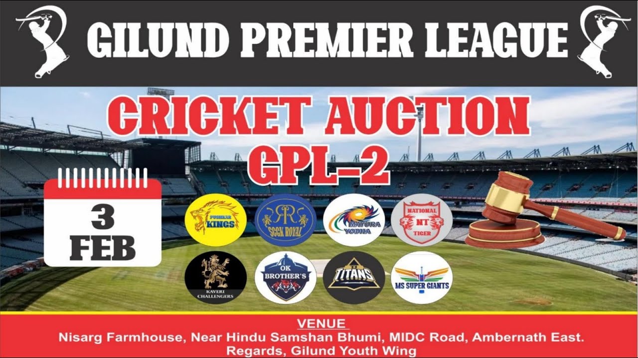 GILUND PREMIER LEAGUE | CRICKET AUCTION GPL - 2 - YouTube