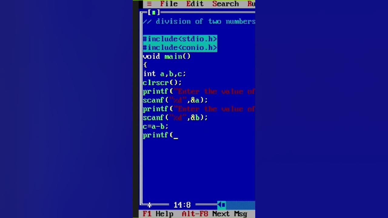 Program of division in c programming language. #clanguage #division #education #shorts # ...
