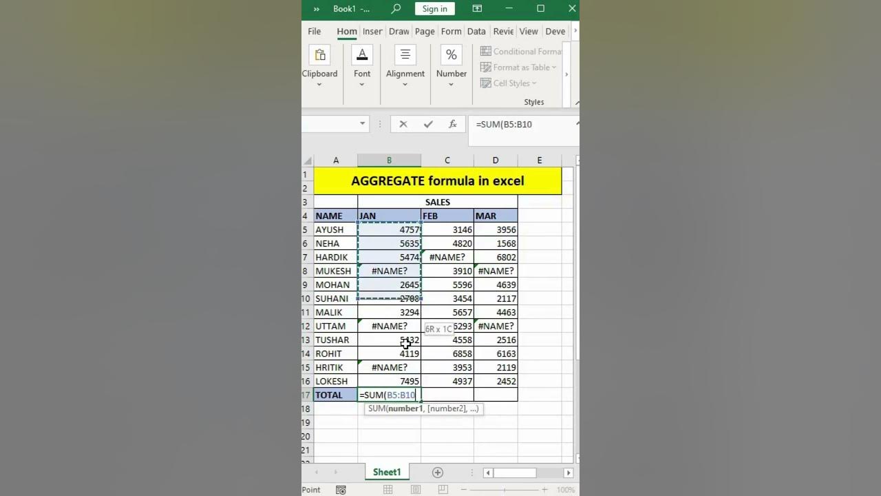 Aggregate formula in Excel. #excel #exceltips #exceltech #excelshorts - YouTube