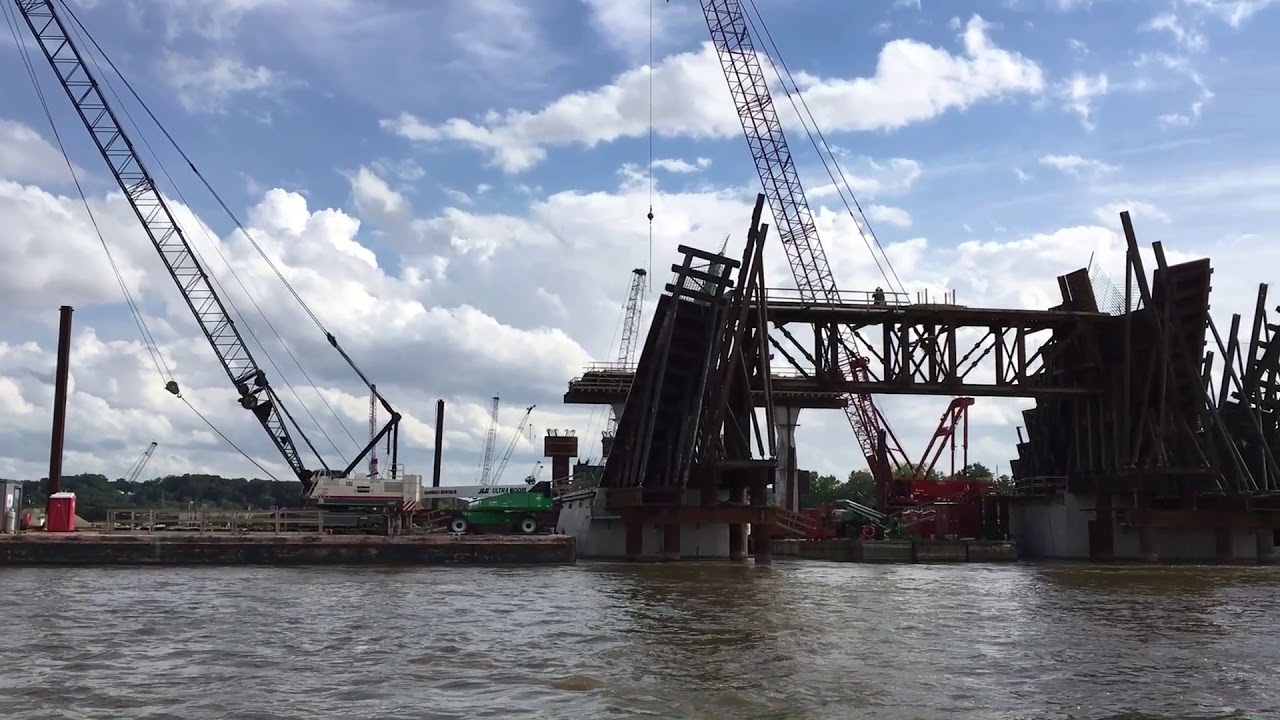 I-74 Bridge construction at Moline on September 2, 2018 - YouTube