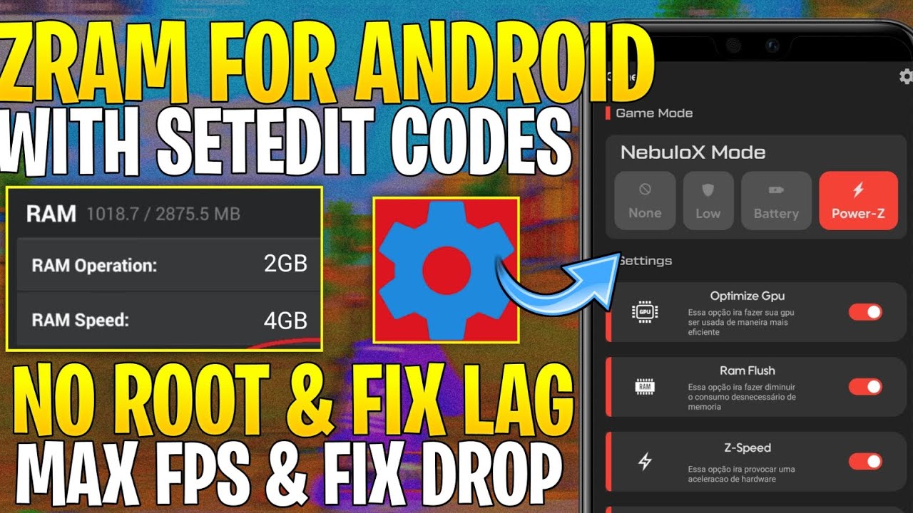 Enable Zram For Android With SetEdit Codes : No Root || Get Max FPS & Fix FPS Shutters || Fix ...