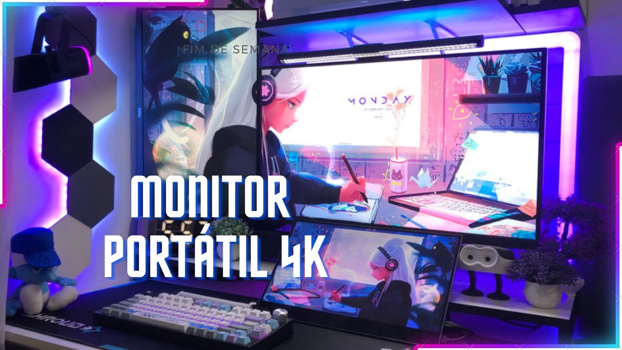 Deixei meu SETUP mais BONITO com Monitor Portátil 4K touchscreen ...