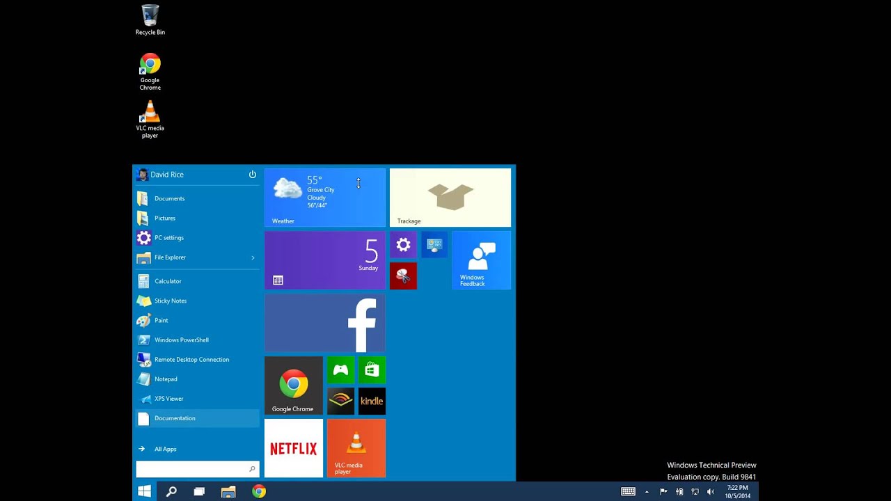 Windows 10 Technical Preview: New Start Menu Feature - YouTube
