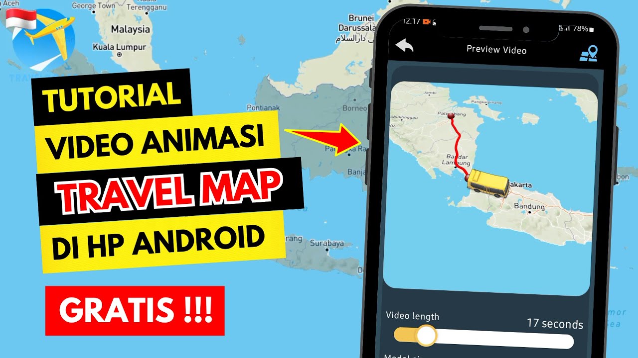 🔴 Cara Buat Animasi Travel Map atau Rute Perjalanan di Hp Android ...
