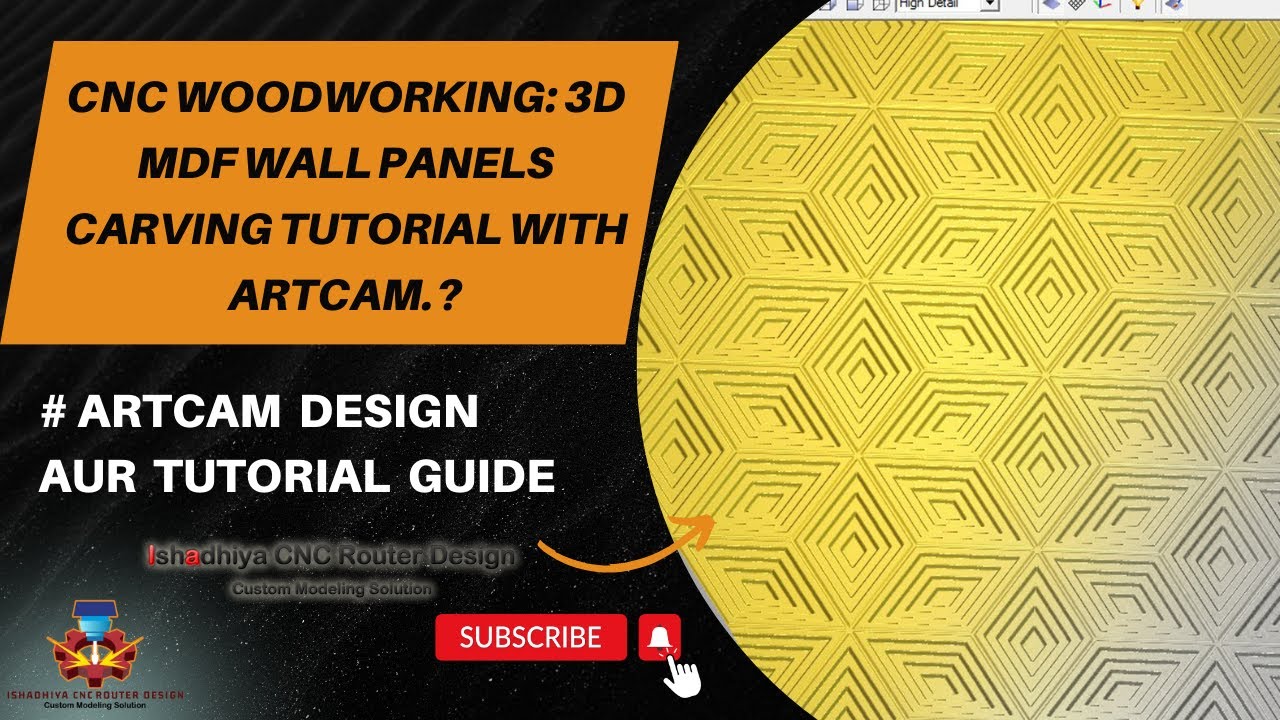 CNC Woodworking 3D MDF Wall Panels Carving Tutorial with Artcam.? # ...