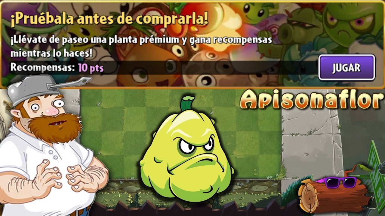 Plants vs Zombies 2: Misión de Planta Prémium! | Apisonaflor (Squash ...