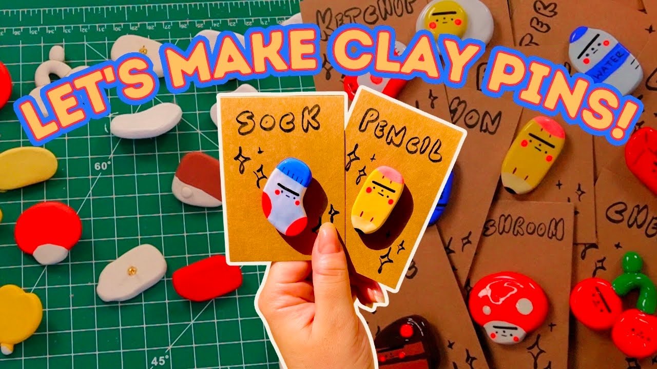 Let's Make Clay Pins! | With BACKING CARDS (so easy!) | Full Tutorial ...