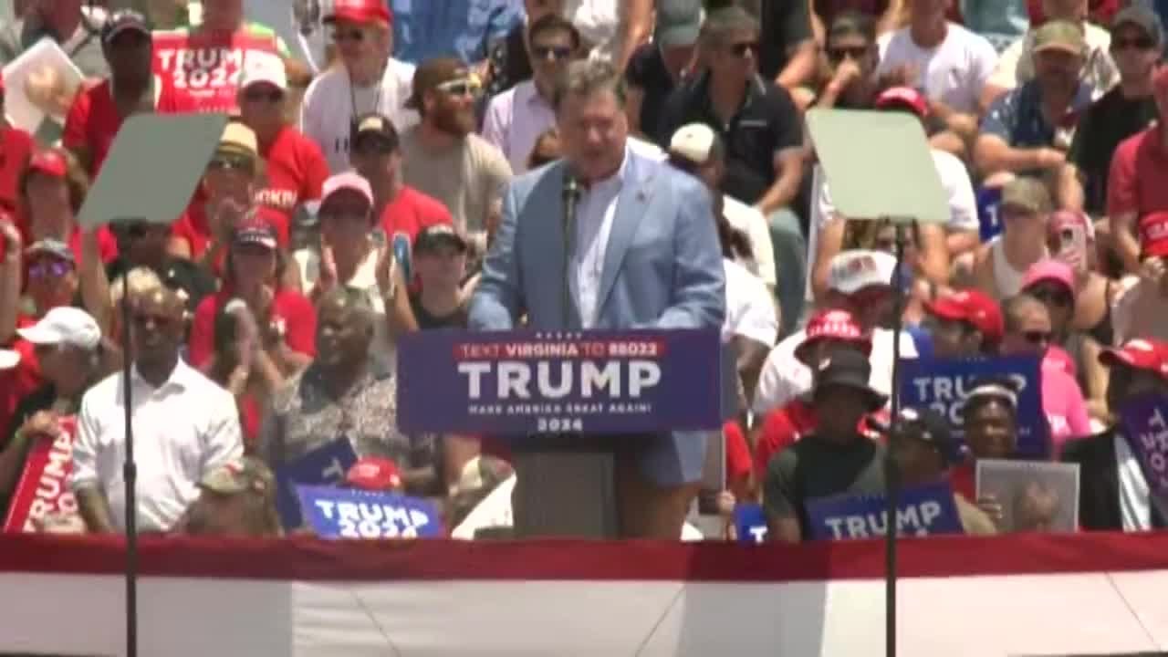 Former Virginia Gov. George Allen speaks at Trump rally - YouTube