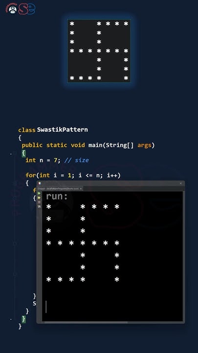 Swastik Pattern Program Code Pattern Program In Java In Less Than A