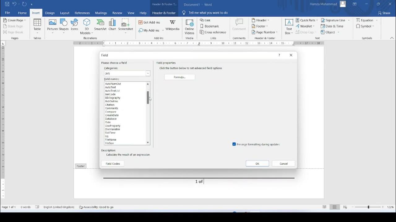 Assigning Page number in Microsoft Words documents - YouTube