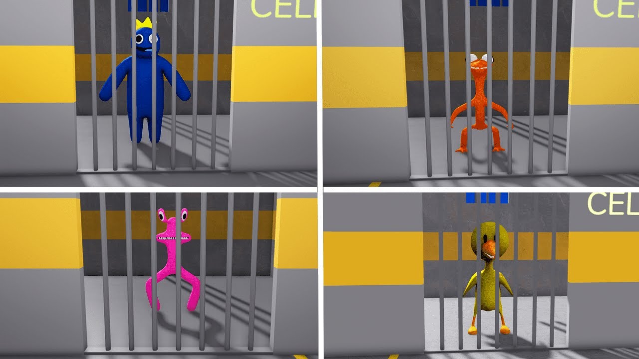 All Rainbow Friends put in JAIL in Barry’s Prison Run Obby (ROBLOX ...