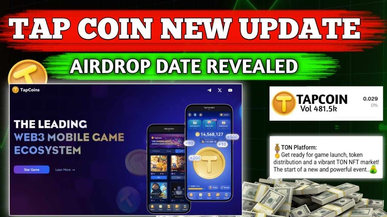 Tap Coin New update | Tap Coin Airdrop date confirm | Tap Coin Token ...