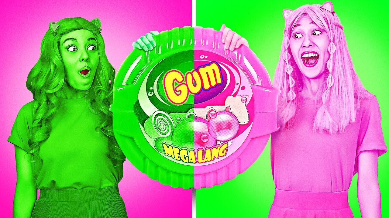 EATING ONLY PINK & GREEN FOOD For 24 HRS | Very Funny Challenge! by 123 ...