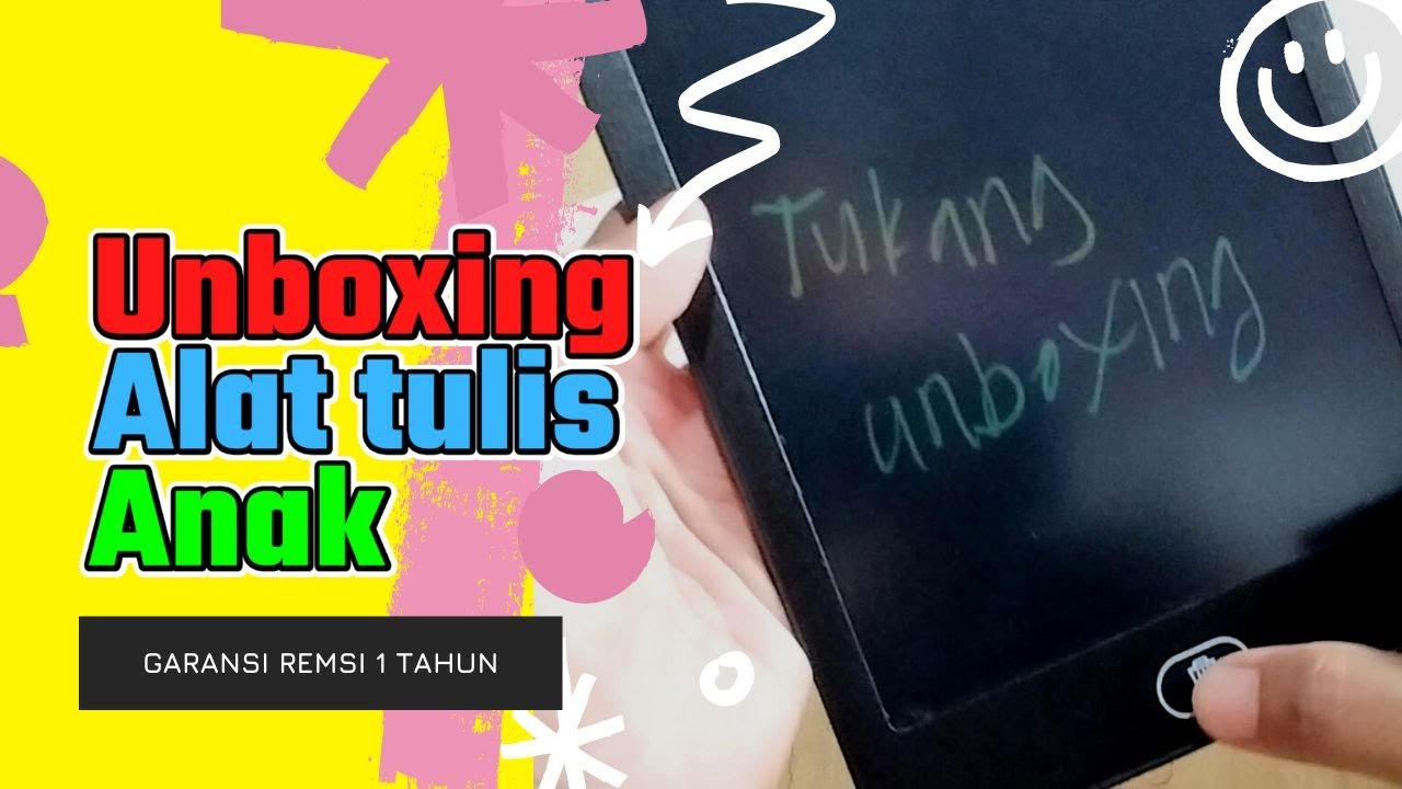 Unboxing LCD Drawing Tab Alat tulis anak - YouTube