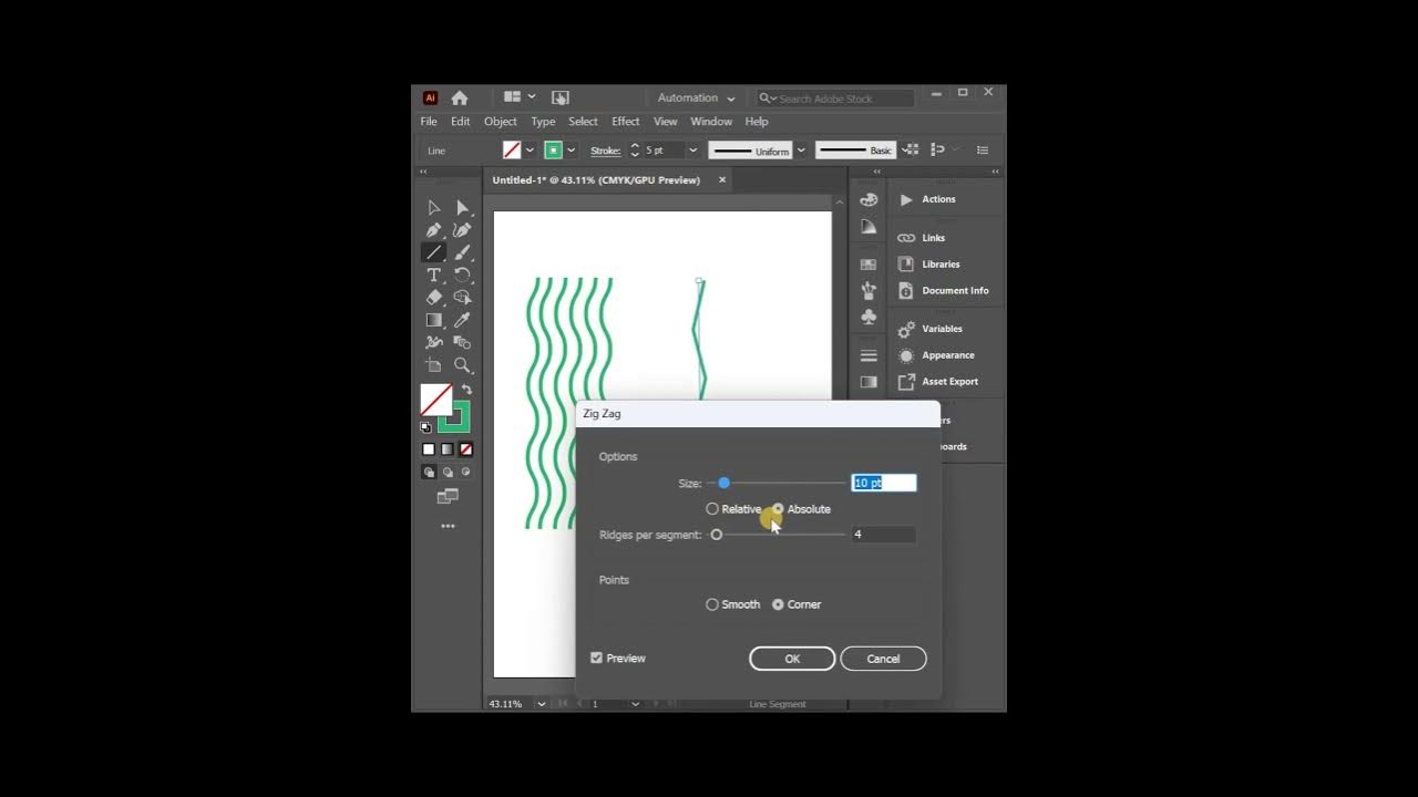 How to create zig zag line in illustrator | Adobe Illustrator #short - YouTube